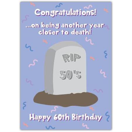60th Birthday Rip 50s Card | Greeting Card | greetings.ie | 2000-06361
